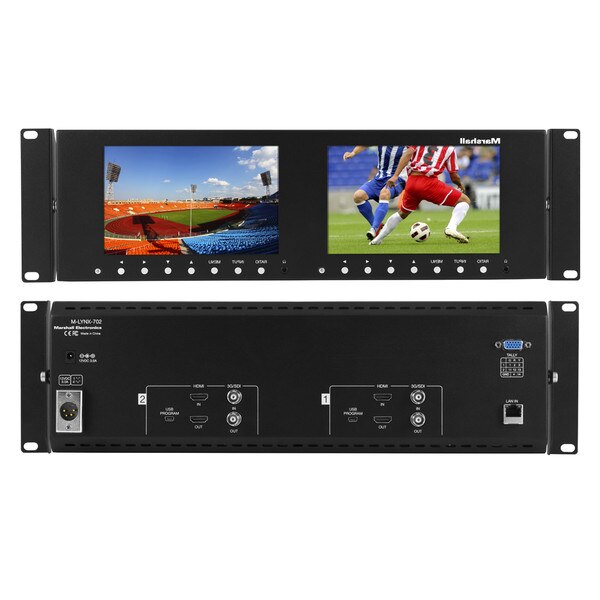 M-LYNX-702-V3-B - Dual 7" Rack Mount Monitor
